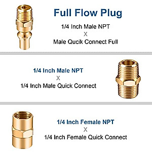 RV Propane Quick Connect Fittings Adapter Valve for Campers 3/8” Flare x 1/4” NPT Male Pipe Half-Union Fitting to Heater Appliance Plug with 3/8” Female Flare Assembly Kit Convert Gas BBQ Grill