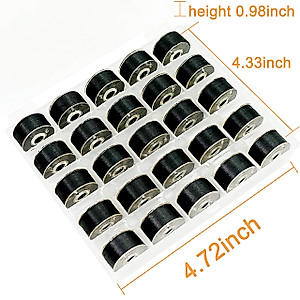 New brothread 25pcs Black 70D/2 (60WT) Prewound Bobbin Thread Plastic Size A SA156 for Embroidery and Sewing Machines DIY Embroidery Thread Sewing Thread