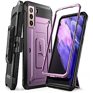SUPCASE for Samsung Galaxy S21 5G Case with Satnd (Unicorn Beetle Pro), [Built-in Belt Clip] Heavy Duty Shockproof Protective Phone Case without Built-in Screen Protector for Galaxy S21, Violte
