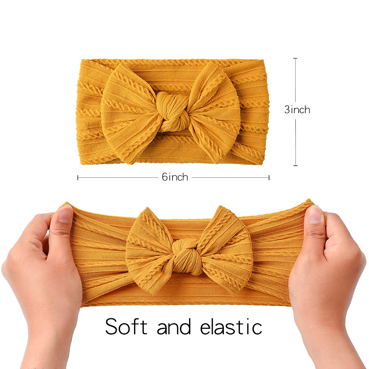 10 PCS Baby Headbands Nylon Hairbands with Bows for Newborn Infant Girl Toddler Kids Handmade Hair Accessories