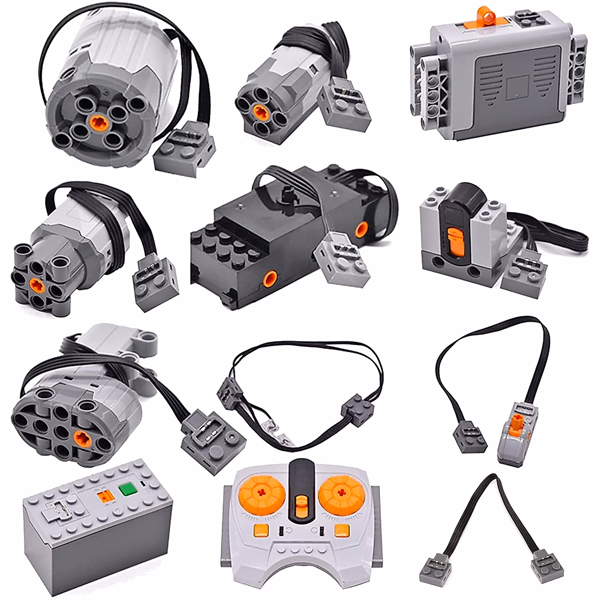 SEEMEY 32Pcs Power-Function-Kit & 844Pcs Pins-Gears-Axles Set bundle Compatible with LEGO-Technic-Parts