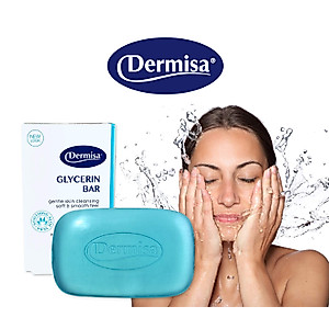 Dermisa Glycerin Bar with Aloe Vera | Helps to Gently Cleanse All Skin Types, Sensitive and Oily Skin | Contains Aloe Vera | NO PARABENS, NO SULFATES, 100% VEGETABLE BASE | 3 OZ | Pack of 3