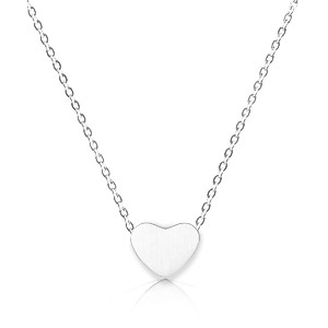 Altitude Boutique Heart Pendant Necklace for Women | Silver Plated Choker Necklace | Dainty Hypoallergenic Adjustable Chain 15in-18in (Silver)