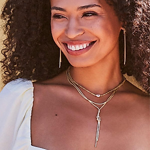 Kendra Scott Cailin 14k Gold-Plated Brass Pendant Necklace in White Crystal, Fashion Jewelry for Women