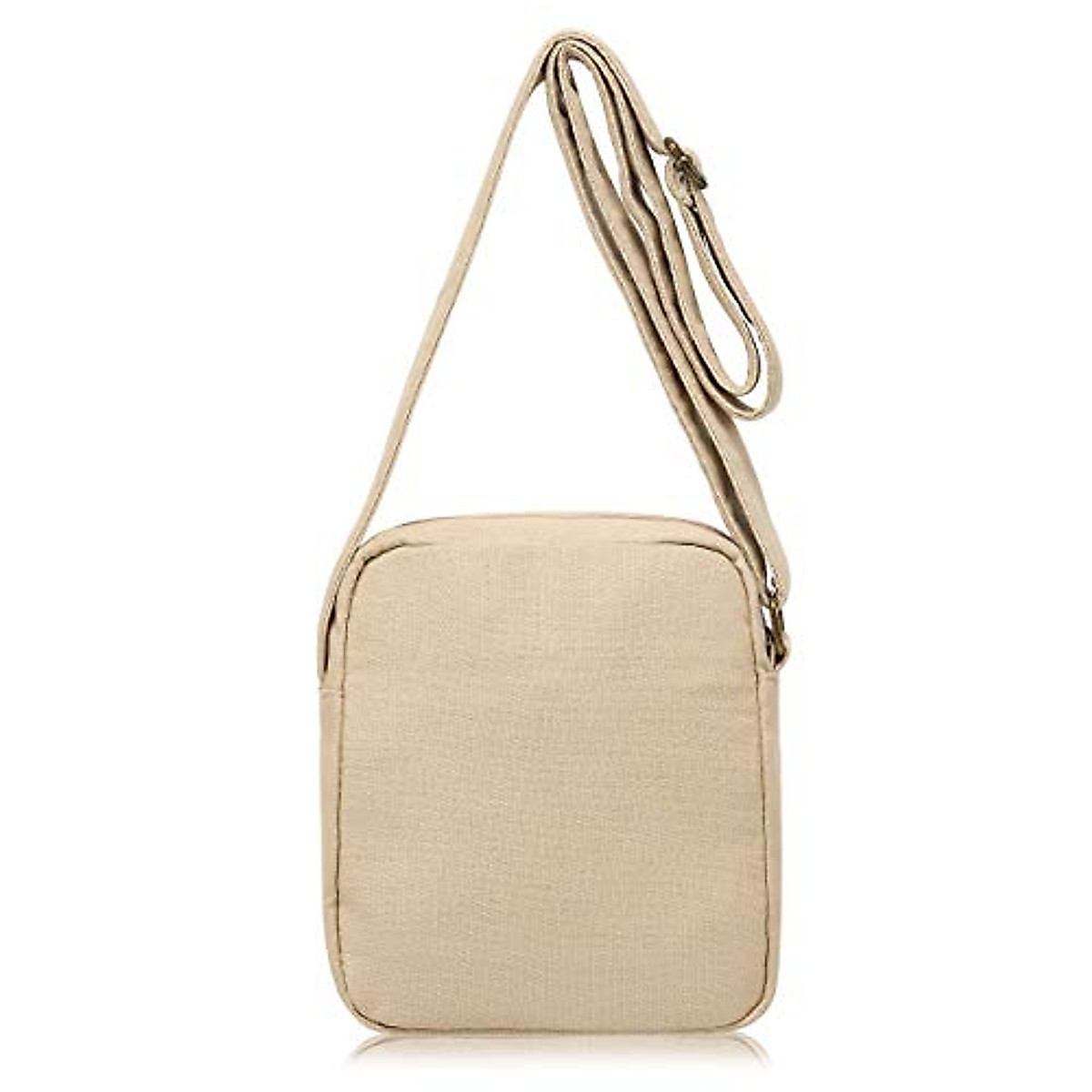 Small mini Hippie Crossbody Bag Top Zip Cotton Sling Bag Jacquard cloth Handmade Bags (off-white)