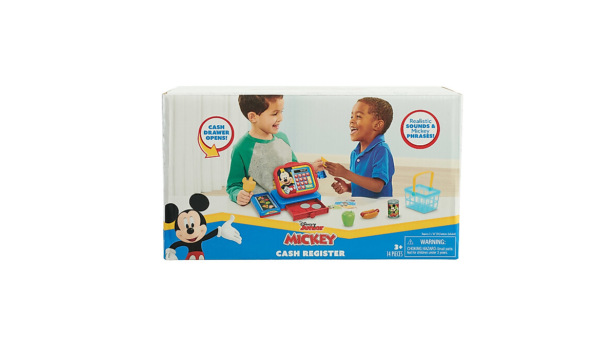 Disney Mickey Mouse Cash Register Toy with Realistic Sounds for Kids 3+