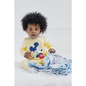 Disney Mickey Mouse Baby Boys Coverall Bodysuits T-Shirts Pants Accessories and Blanket 15 Piece Layette Set 0-6 Months