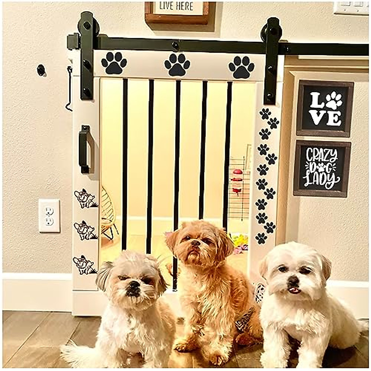 65 Pieces Dog Stencils for Painting on Wood, Dog Paw Print Stencils Reusable Love Dog Painting Stencil Templates for DIY Crafts Scrapbooks Wood Home Supplies (Dog)