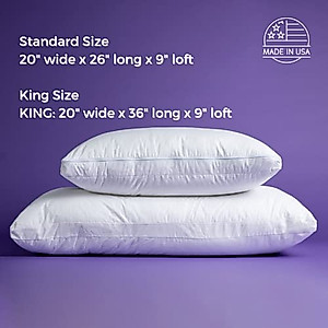 GoodPillow Classic - Luxury Bed Pillows Standard/Queen Size Set of 2 - Adjustable Down Alternative & Cooling for Sleeping Back, Stomach or Side Sleepers