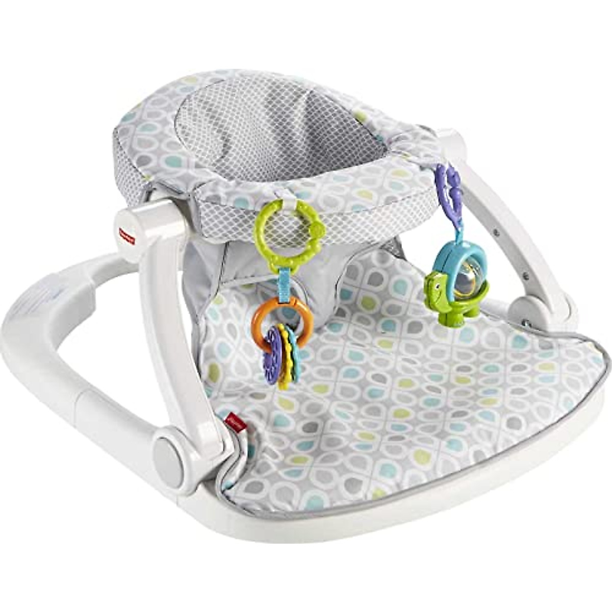 Fisher-Price Portable Baby Chair Sit-Me-Up Floor Seat With Developmental Toys & Machine Washable Seat Pad, Honeydew Drop