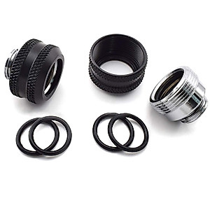 SDTC Tech 4-Pack G1/4" to 10mm x 14mm (IDxOD) Rigid Tubing Compression Fitting for PC Water Cooling System Metal & PETG Tube