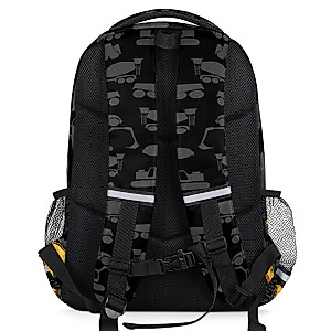 OMFUNS Excavator Truck School Backpack for Girl Boy Teen Cool Car Student Bookbag for Elementary Primary Junior School Bags College Travel Daypack Laptop Backpack for Men Women