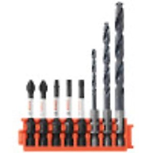 BOSCH CCSDDV08 8-Piece Assorted Set Impact Tough Black Oxide Drill Bits and 2 in. Phillips, Square, and Torx Power Bits with Clip for Custom Case System