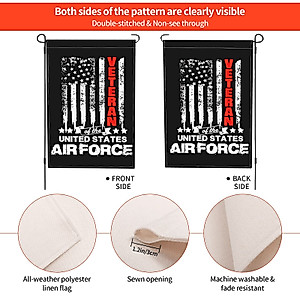 USA Air Force Veterans Garden Flag Yard Flags For Outside 12x18 Double Sided Burlap