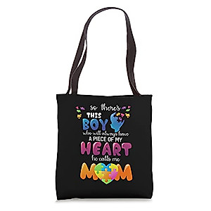 Autism Fathering Awareness He Calls Me Mom Autism Mother Tote Bag