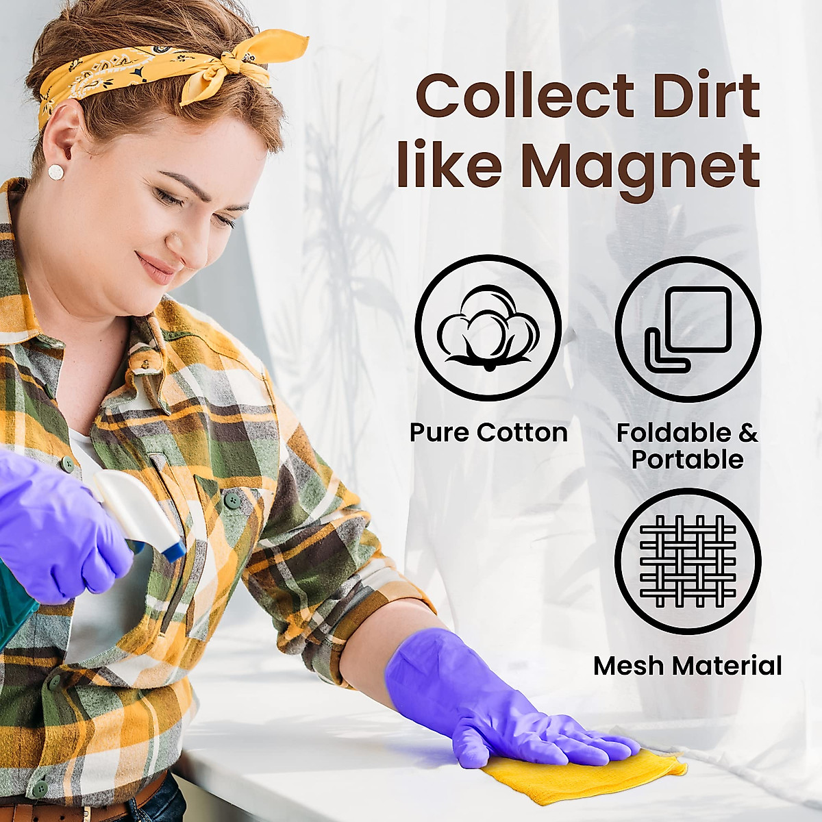 VEZAAM Tack Cloths - 6 Pcs, Remove Dust, Sanding Particles, Clean & Polish, Ideal for Woodworking & Painting, 18x36 (6)