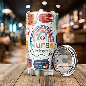 Nurse gift-Nurse accessories for work-gifts for nurses-nursing graduation gifts-nurses week-nursing gifts for new nurses- nurse cup- nurse appreciation gift Nurse Daily Affirmations Tumbler 20oz