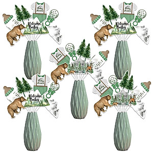 24 Set Adventure Baby Shower Centerpiece Sticks Let the Adventure Begin Baby Shower Decorations Adventure Table Decorations for Woodland Forest Mountain Adventure Baby Shower Party Supplies