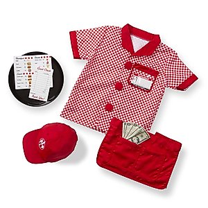 Melissa & Doug unisex-children Server Role Play Costume Dress-Up Set With Realistic Accessories