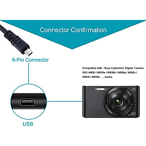 MaxLLTo USB AC Power Adapter Battery Charger Cord for Sony Cybershot DSC-W830 / W830s / W830b / W830p / W830r / W830l / W830k Series Digital Camera