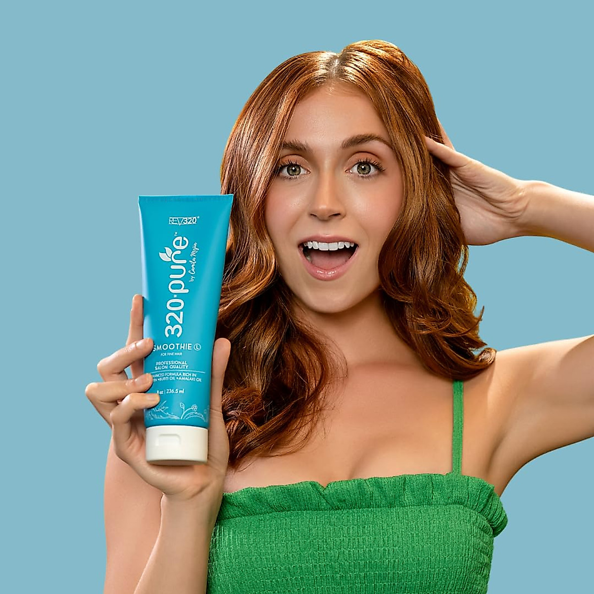 320Pure Smoothie Leave In Conditioner For Fine Hair 8oz, Sulfate Free, Color Safe & Lightweight Formula, Deep Repair Moisturizing Detangler for Fine, Frizzy, Curly, Thick, Wavy, Dry & Damaged Hair