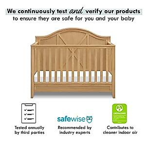 Davinci Sawyer Farmhouse 4-in-1 Convertible Crib in Honey, GREENGUARD Gold Certified