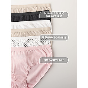 Fruit of the Loom Women's Premium Underwear Breathable, Ultra Soft-Brief-Basic Assorted, 8