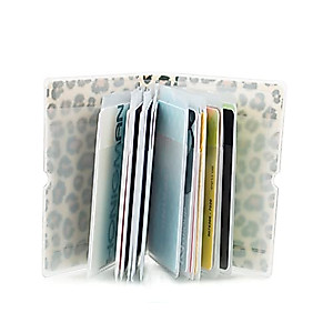 Womens Wallet Credit Card Loyality Card Coupons Holder Mini Photo Album Organizer (Chunky Gold Glitter & Leopard),one size