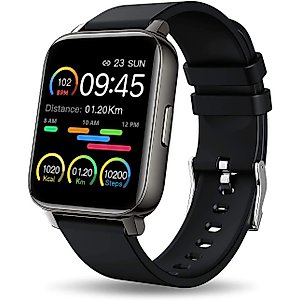 Smart Watch for Men Women IP68 Waterproof Smart watches Fitness Tracker with Blood Pressure Heart Rate Sleep Monitor, 1.69" Touch Screen Smartwatch Compatible with Android iOS Phones Step Counter