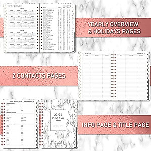 Planner 2023-2024 - Weekly Monthly Planner 2023-2024, JULY 2023 - DECEMBER 2024, Calendar Planner 2023-2024, 8.43" x 6.3", 2023-2024 Planner with Flexible Spiral Hardcover, Coated Tabs, Inner Pocket