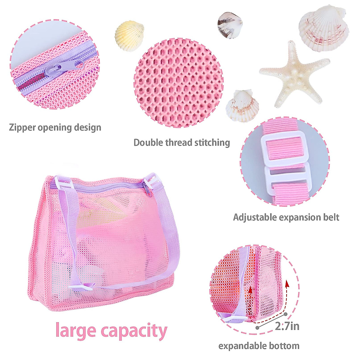 Tagitary Beach Sand Toys Set for Kids 3-10 with Bucket Watering Can Shovel Rake Sand Molds Beach Shell Bag