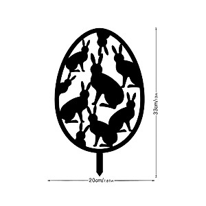 Blank Yard Signs with 12 X 18 Easter Garden Decorations Easter Egg Gnome Rabbit Ground Insert Decoration Acrylic Hollow Animal Figurines Yard Insert Black Chain Link Fencing Roll 9 (Black, One Size)