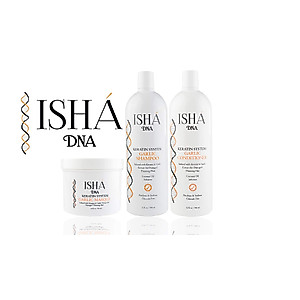 ISHA DNA Keratin System Shampoo - Infused with Garlic Extract for Damaged, Thinning Hair - Promotes Growth, Sulfate and Paraben Free