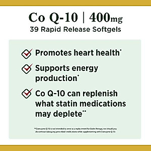 CoQ10 by Nature's Bounty, Dietary Supplement, Supports Heart Health, 400mg, 39 Softgels