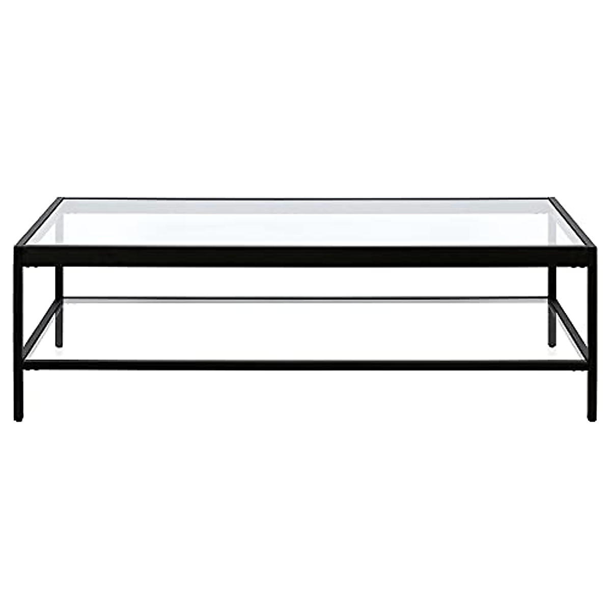 Henn&Hart 54" Wide Rectangular Rectangular Coffee Table in Blackened Bronze, Modern Rectangular Coffee Tables for living room, studio apartment essentials