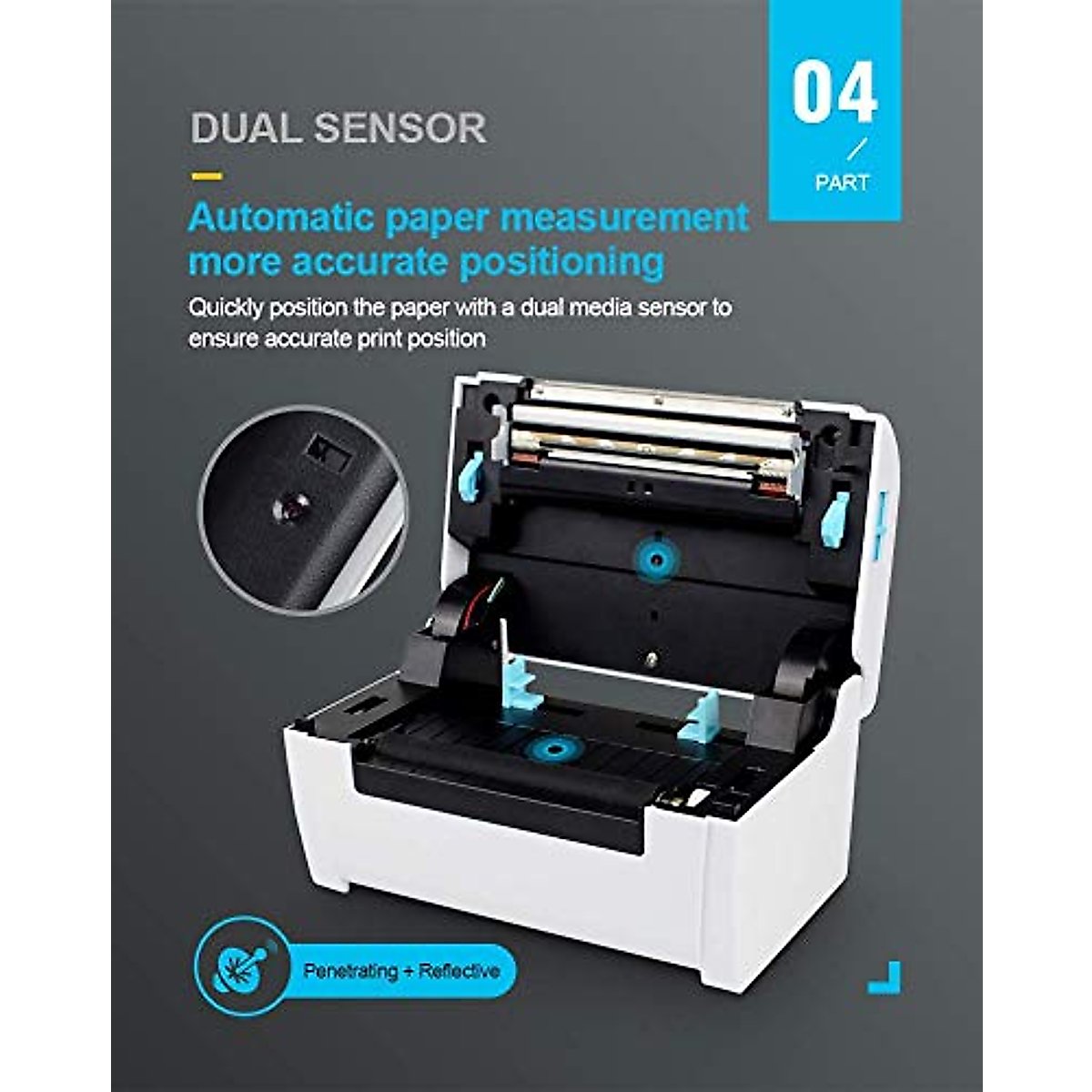 with U Disk (Driver.Software, Video are in U Disk) Label Maker Printer Thermal Barcode Shipping Printer Bluetooth and USB 110mm 4X6 Shipping Sticker Label Printer 4 inch (USB+Bluetooth Port)