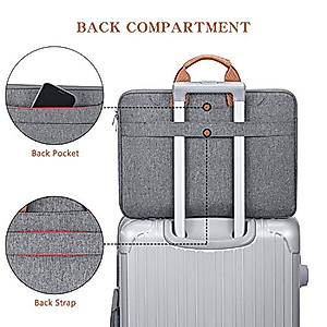 LONMEN 15.6 Inch Laptop Shoulder Bag,Computer Sleeve Carrying Case for Lenovo 15.6" Ideapad 330/15.6" HP EliteBook 850 G3 / Dell New Latitude 3590 Chromebook Ultrabook (Gray)