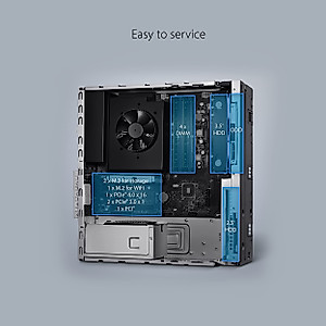 ASUS ExpertCenter D700SC Small Form Factor Desktop PC, Intel Core i5-11400, 16GB DDR4 RAM, 512GB PCIe SSD, TPM, Windows 11 Pro, Black, D700SC-XH504