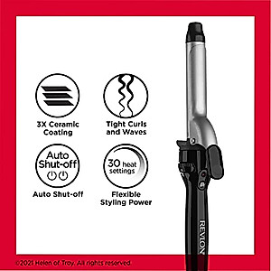 Revlon Perfect Heat Triple Ceramic Curling Iron | For Silky Smooth Medium Curls (1 in)