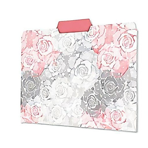 Current Charcoal & Coral File Folders Value Pack - Bulk Set of 24, 6 Pretty Decorative Designs, 1/3 Cut Tabs, Heavy-Duty Paper Stock, Office Supplies for Home & Work, 9-½” x 11-¾” Letter Size