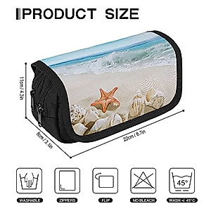Sumer Beach Large Capacity Pencil Case Multi-Slot Pencil Bag Portable Pen Storage Pouch with Zipper