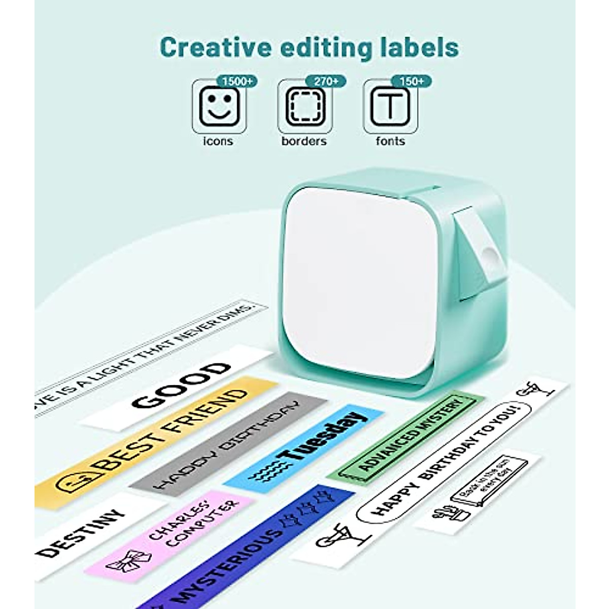 Vixic M960 Label Makers - Bluetooth Mini Label Maker Machine with Tape - Portable Handheld Label Printer,Easy to Use Smartphone Labeler for Home School Small Business Office Organizing, Rechargeable