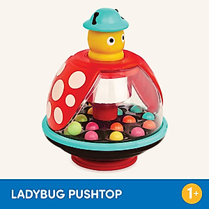 Battat – Ladybug Toy – Ball Popping Toy – Toy For Toddlers – 20 Small & Colorful Balls – 12 Months + – Ladybug Pushtop