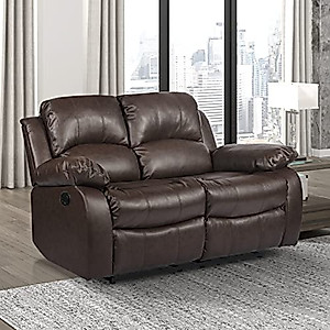 Lexicon Humphreys Wall-Hugger Manual Double Reclining Loveseat, Brown