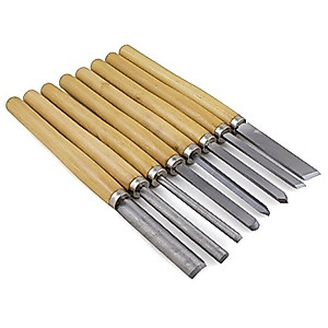 Bastex Professional Quality Wood Turning Chisel 8 pcs Set Included Lathes: 2 Skew 1 Spear Point 1 Parting 1 Round Nose & 3 Gouge Tools for Wood Working Professionals or Hobbyist. Starter Pack Kit