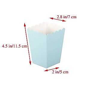 WOPARTY Light Blue Popcorn Boxes Set of 36 Mini Paper Popcorn Favor Boxes,Open-Top Cardboard Popcorn Container for Party Supplies