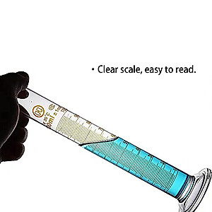 100ml Graduated Cylinder, Measuring Borosilicate Glass, Ideal for Science, School and Home Lab, HUAOU, Pack of 1