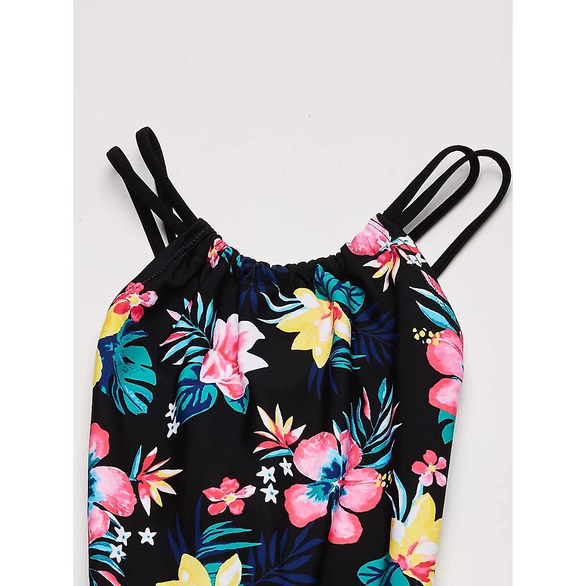 Kanu Surf Girls' Jasmine Beach Sport Halter One Piece Swimsuit, Brooke Black, 12