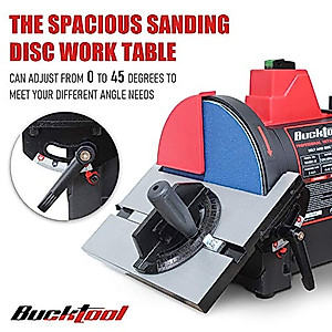 BUCKTOOL Professional Bench Belt Sander for Metal 4 in. x 36 in. Belt and 8 in. Disc Sander with 1HP Direct-drive Motor, BD4802