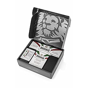 Proraso Sensitive Skin Shaving Kit for Men | Gift Box with Shaving Cream & After Shave Balm with Oatmeal & Green Tea Extract